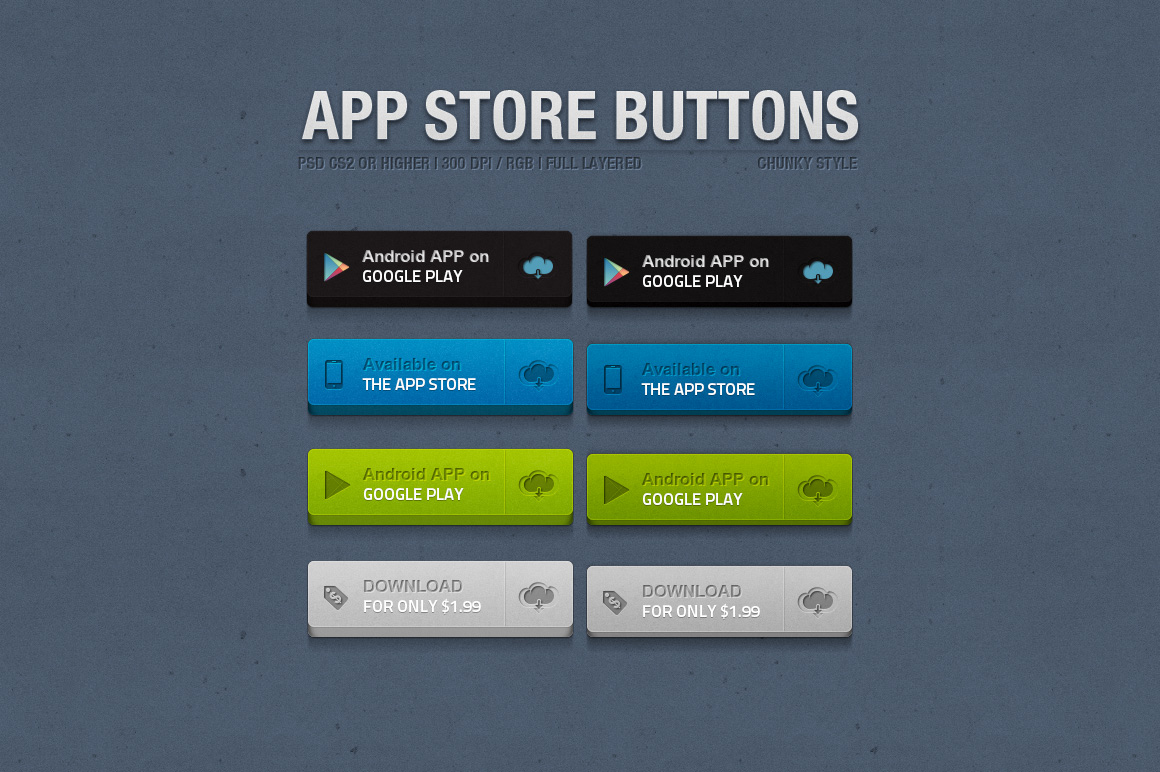 App Store Chunky Buttons ~ Web Elements on Creative Market