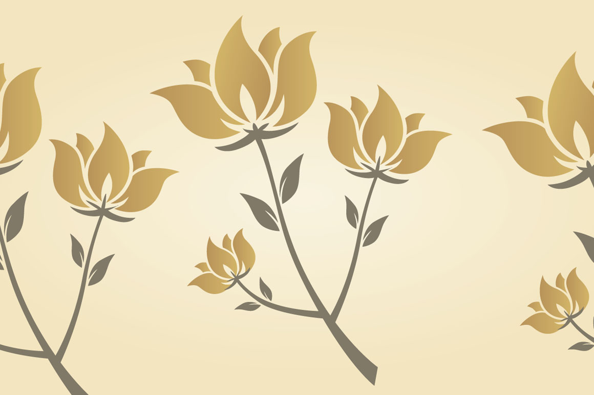 Golden flower ~ Patterns on Creative Market