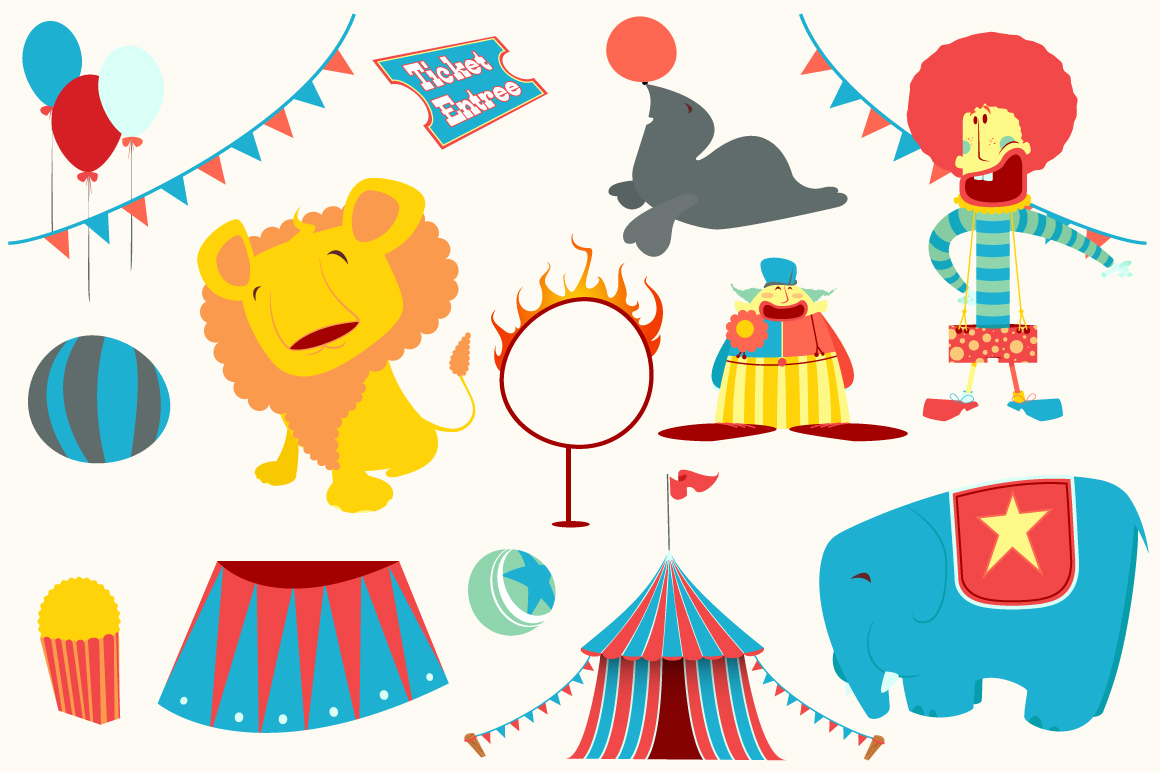 Circus clip-art ~ Illustrations on Creative Market