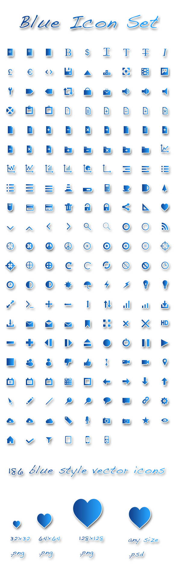 Blue Icon Set ~ Icons on Creative Market