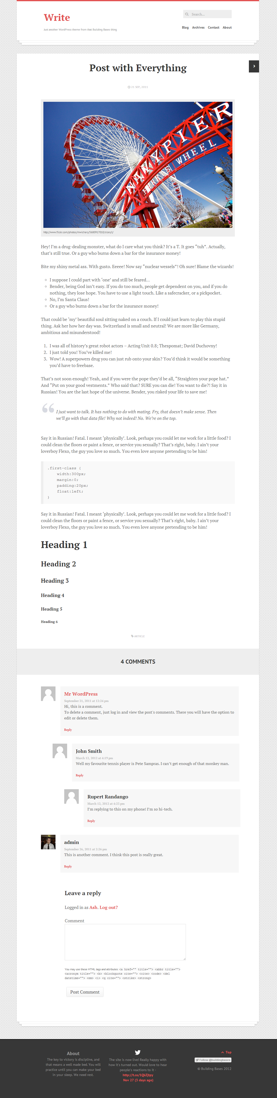 Write - WordPress Theme ~ WordPress Themes on Creative Market