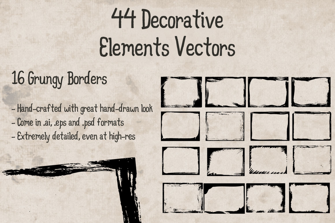 44 Decorative Vector Elements Pack ~ Objects on Creative Market