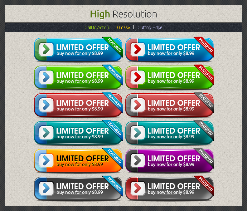 Call To Action Web Buttons ~ Web Elements on Creative Market