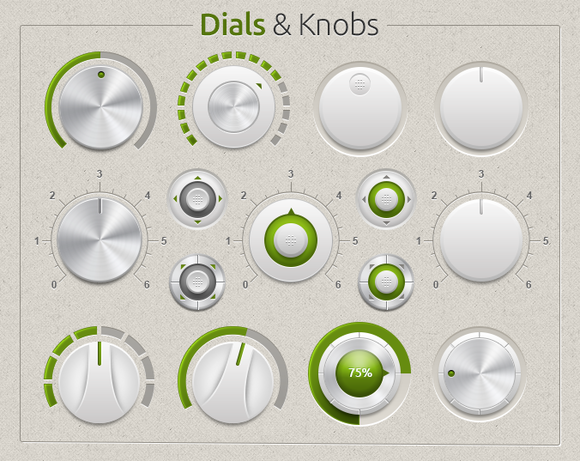 Subtle Dials & Knobs User Interface ~ Web Elements on Creative Market
