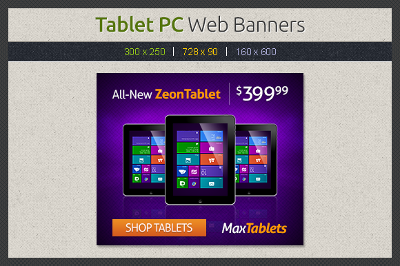 Tablet PC Web Banners ~ Web Elements on Creative Market