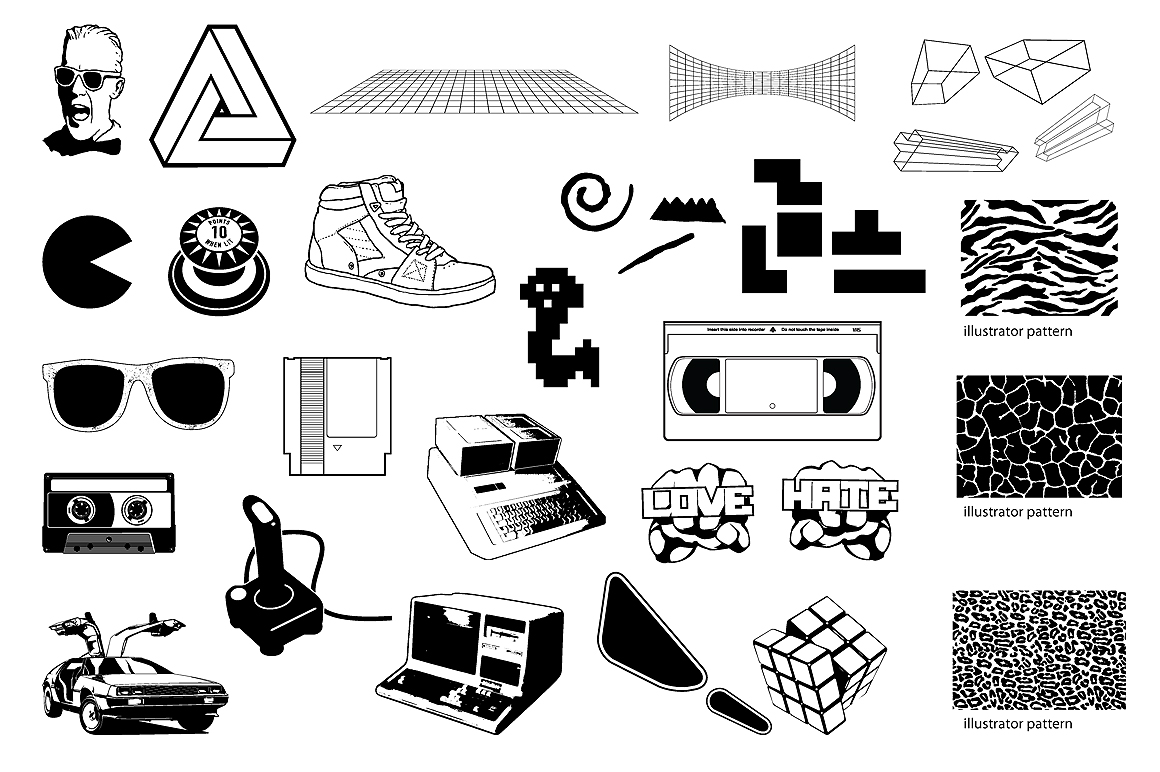 The 80s Vector Pack ~ Illustrations on Creative Market