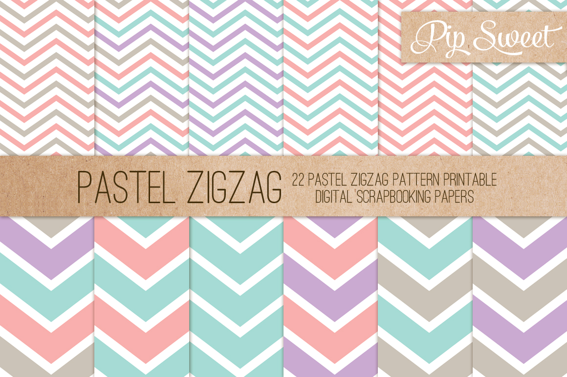 Pastel Zigzag 22 Pattern Set ~ Patterns on Creative Market