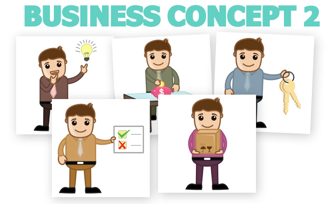 30+ Business Cartoons Concepts 2 ~ Illustrations on Creative Market