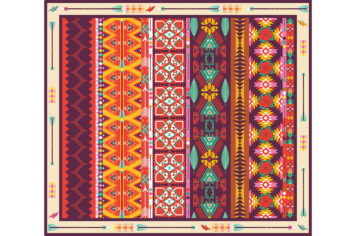 Seamless colorful aztec carpet ~ Patterns on Creative Market
