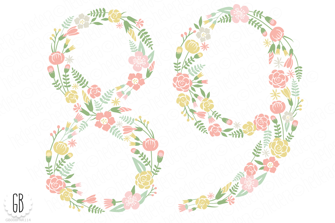 Floral numbers 0 to 9 MEGAPACK ~ Illustrations on Creative Market