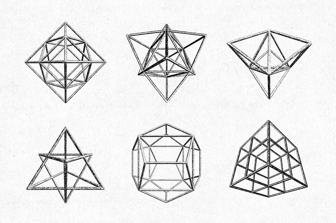 30 Geometric Polygons ~ Objects on Creative Market