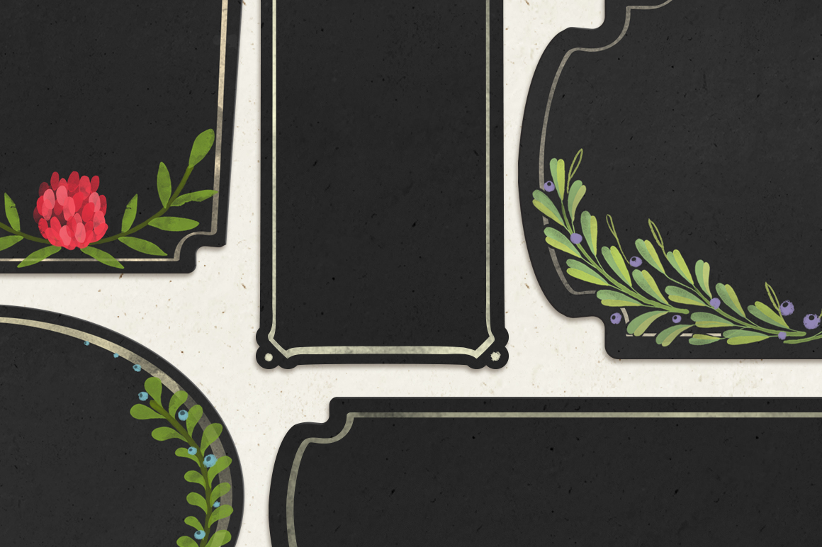 Hand illustrated chalk labels ~ Graphics on Creative Market