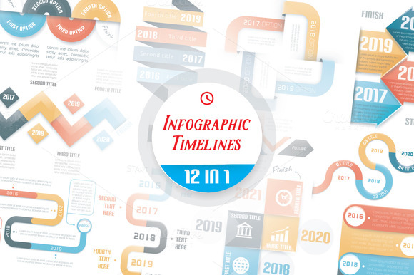 Infographic Timelines Bundle ~ Presentation Templates on Creative Market