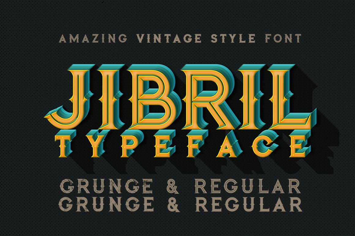 Jibril - Vintage Style Font ~ Display Fonts on Creative Market