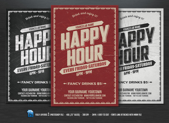 Happy Hour Flyer ~ Flyer Templates on Creative Market