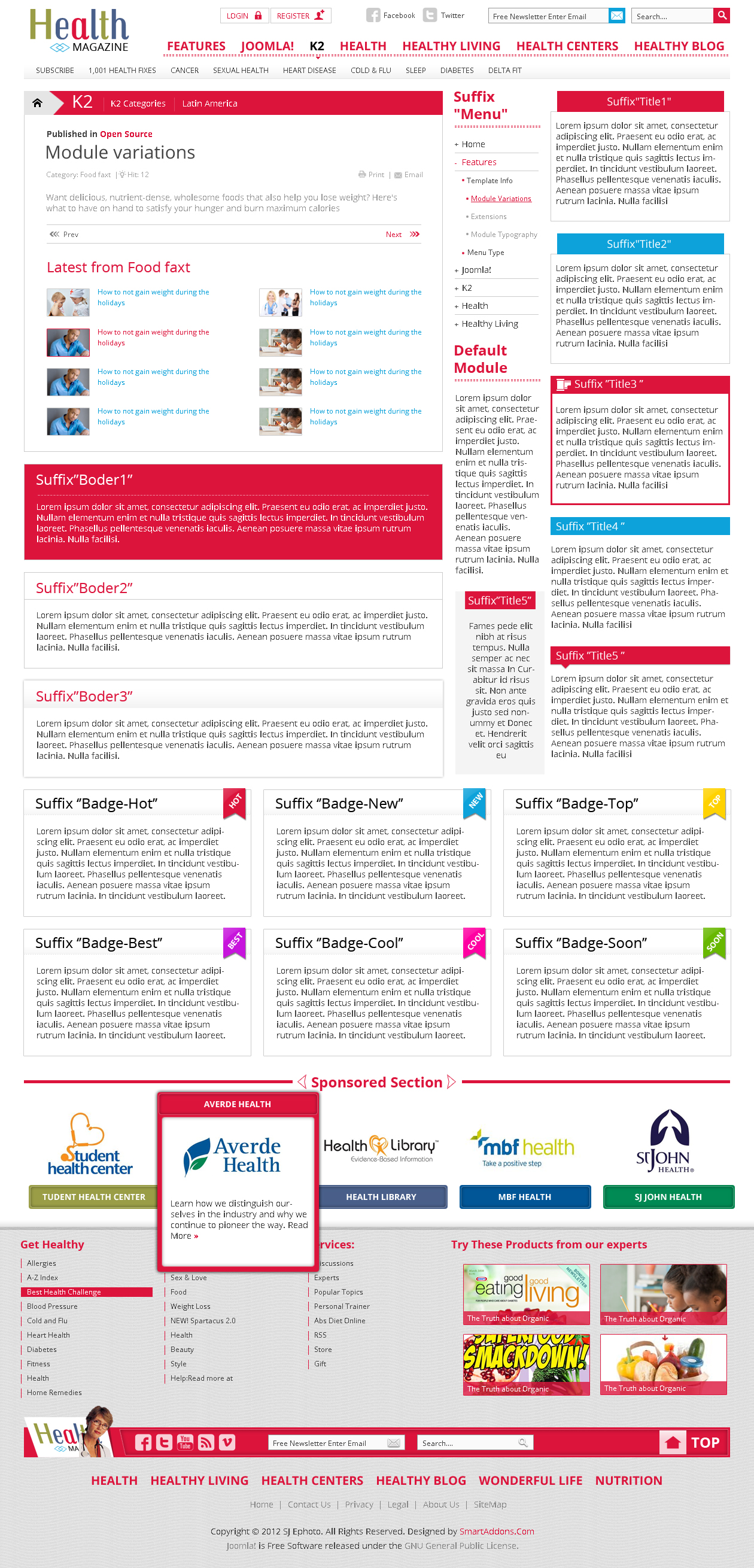 SJ Health -Medical magazine template ~ Joomla Themes on Creative Market