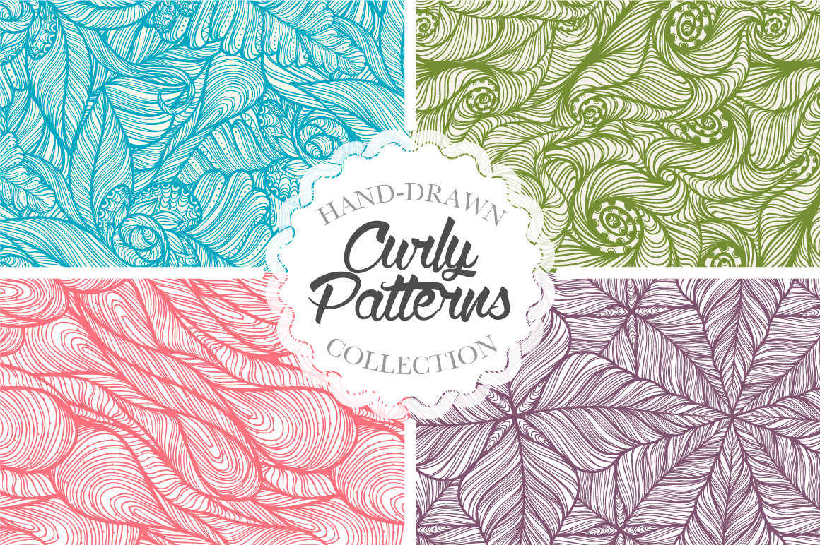 Curly patterns set ~ Patterns on Creative Market