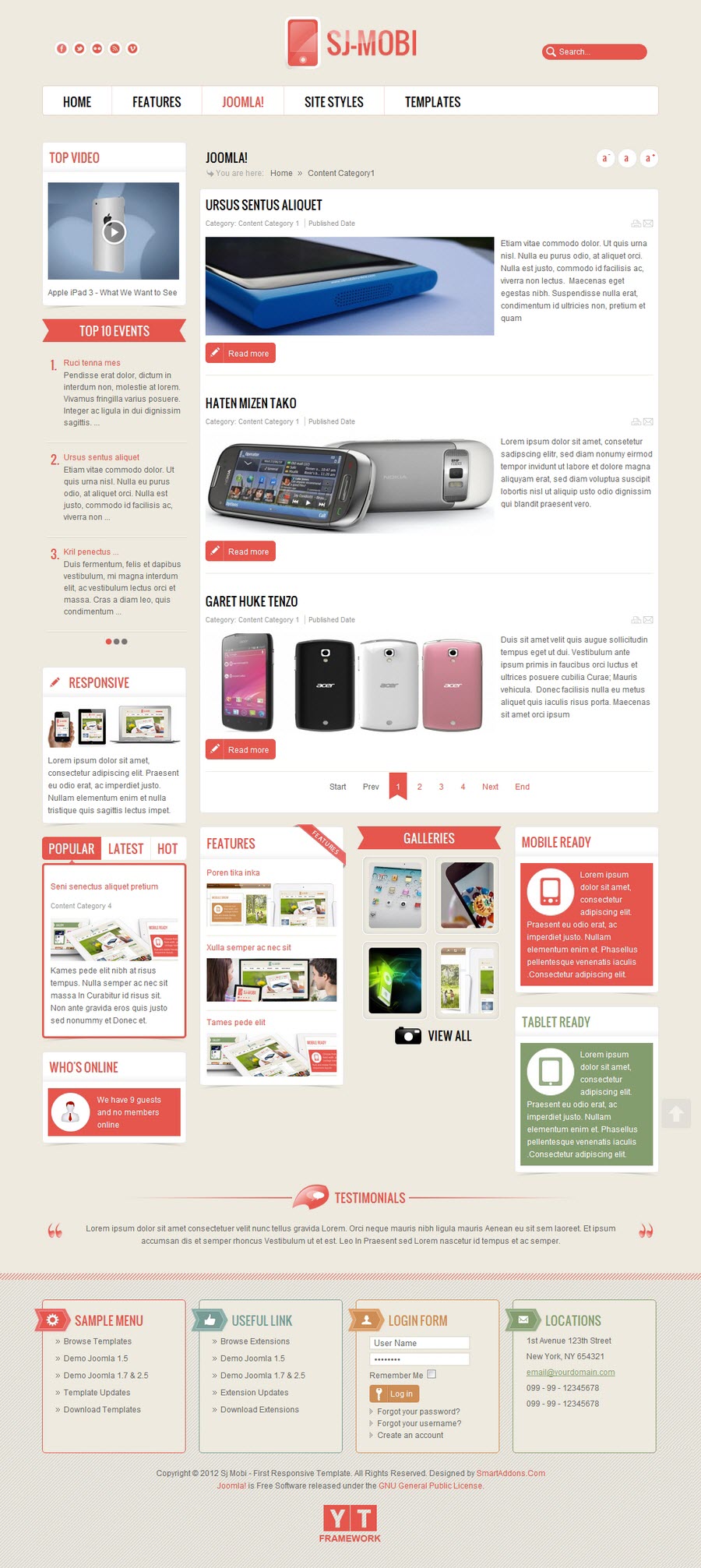 SJ Mobi - Technology Joomla template ~ Joomla Themes on Creative Market
