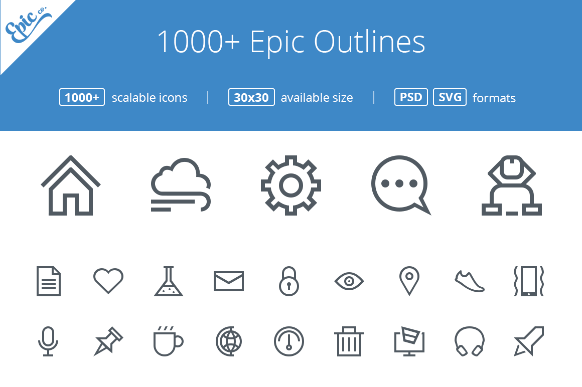 1000+ Epic Outline icons ~ Icons on Creative Market