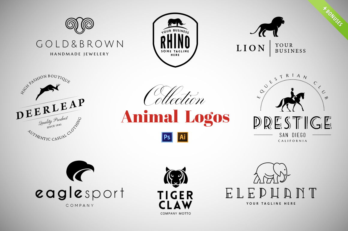 8 Animal Logos Set Cool Bonuses Logo Templates On Creative Market 8 Animal Logos Set Cool Bonuses Logo Templates On Creative Market