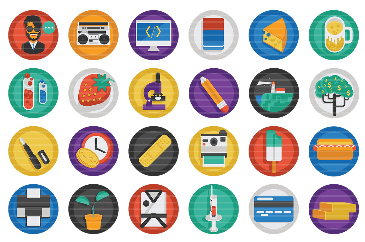 Flatistic - 170 Trendy Flat Icons ~ Icons on Creative Market