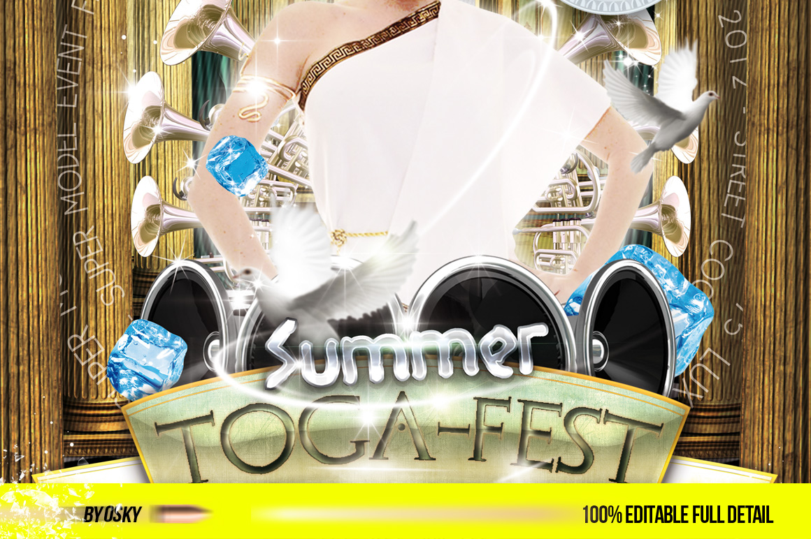 Toga Summer Party ~ Flyer Templates on Creative Market