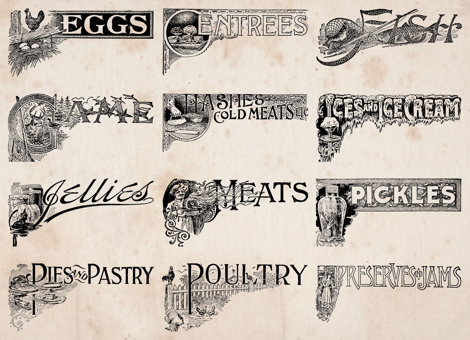 Vintage Food And Menu Titles Objects On Creative Market Vintage Food And Menu Titles Objects On Creative Market