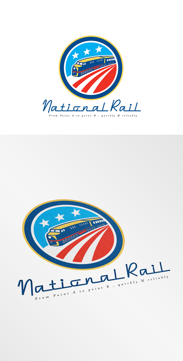 National American Rail Logo ~ Logo Templates on Creative Market