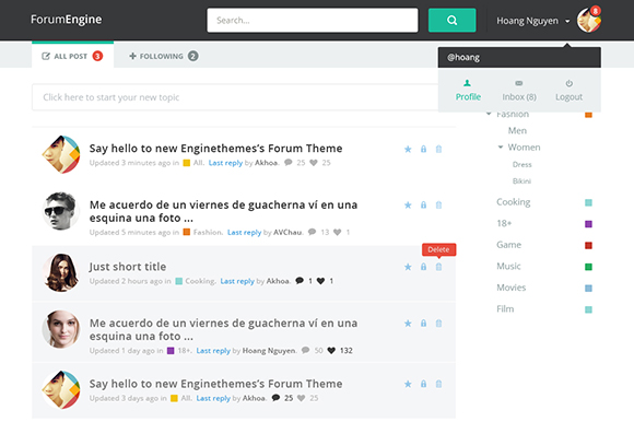 ForumEngine, WordPress Forum Theme ~ WordPress Themes on Creative Market