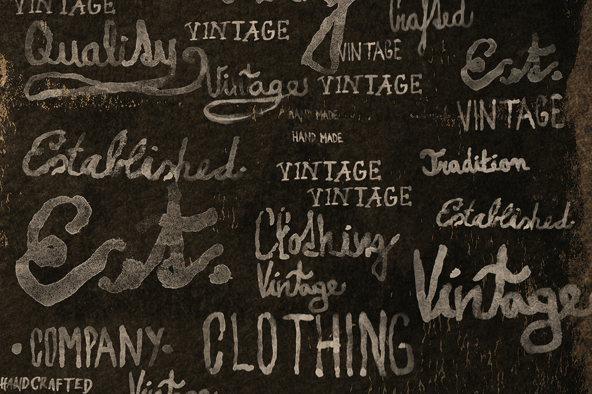 Hand-Made Vintage Lettering Brushes ~ Add-Ons on Creative Market