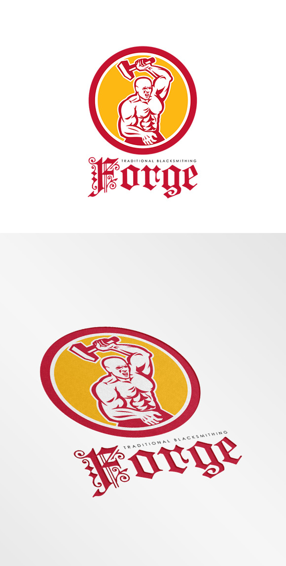 Forge Traditional Blacksmithing Logo ~ Logo Templates on Creative Market