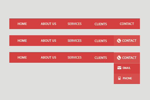 Flat Navigation Menu ~ Web Elements on Creative Market