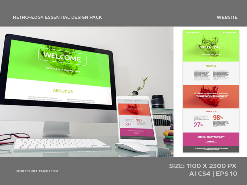 RETRO-EDGY WEBSITE DESIGN (AI) ~ Web Elements on Creative Market