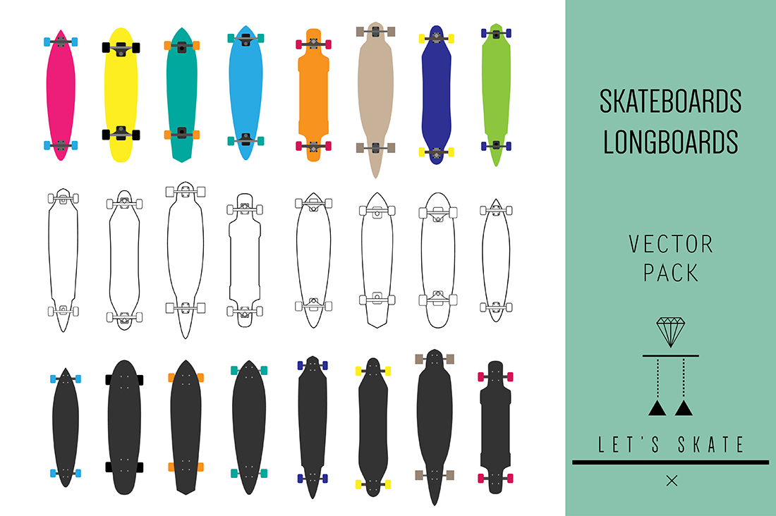 Skateboards & Longboards ~ Illustrations on Creative Market