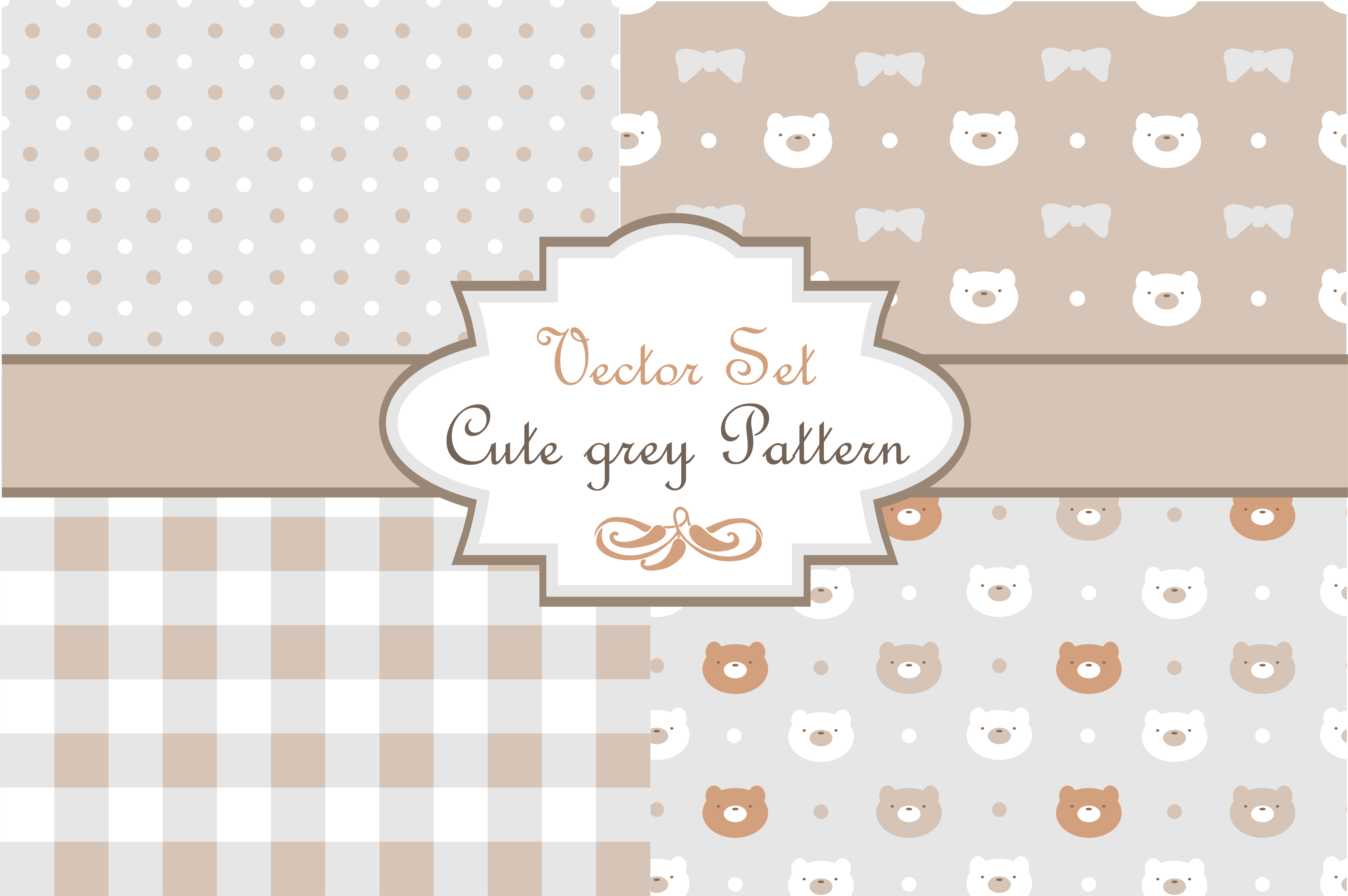 Vector set "Cute grey pattern" ~ Textures on Creative Market