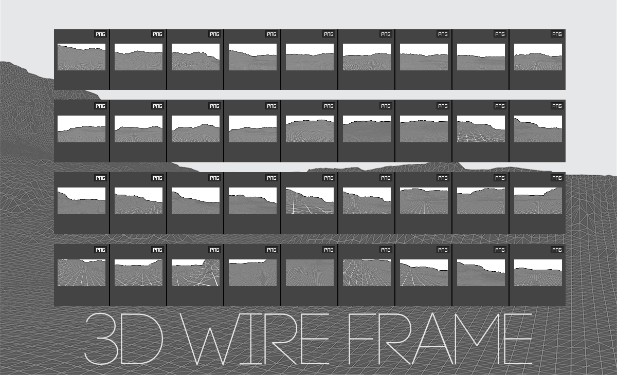 3D WIRE FRAME RENDERS SET-A ~ Graphics on Creative Market