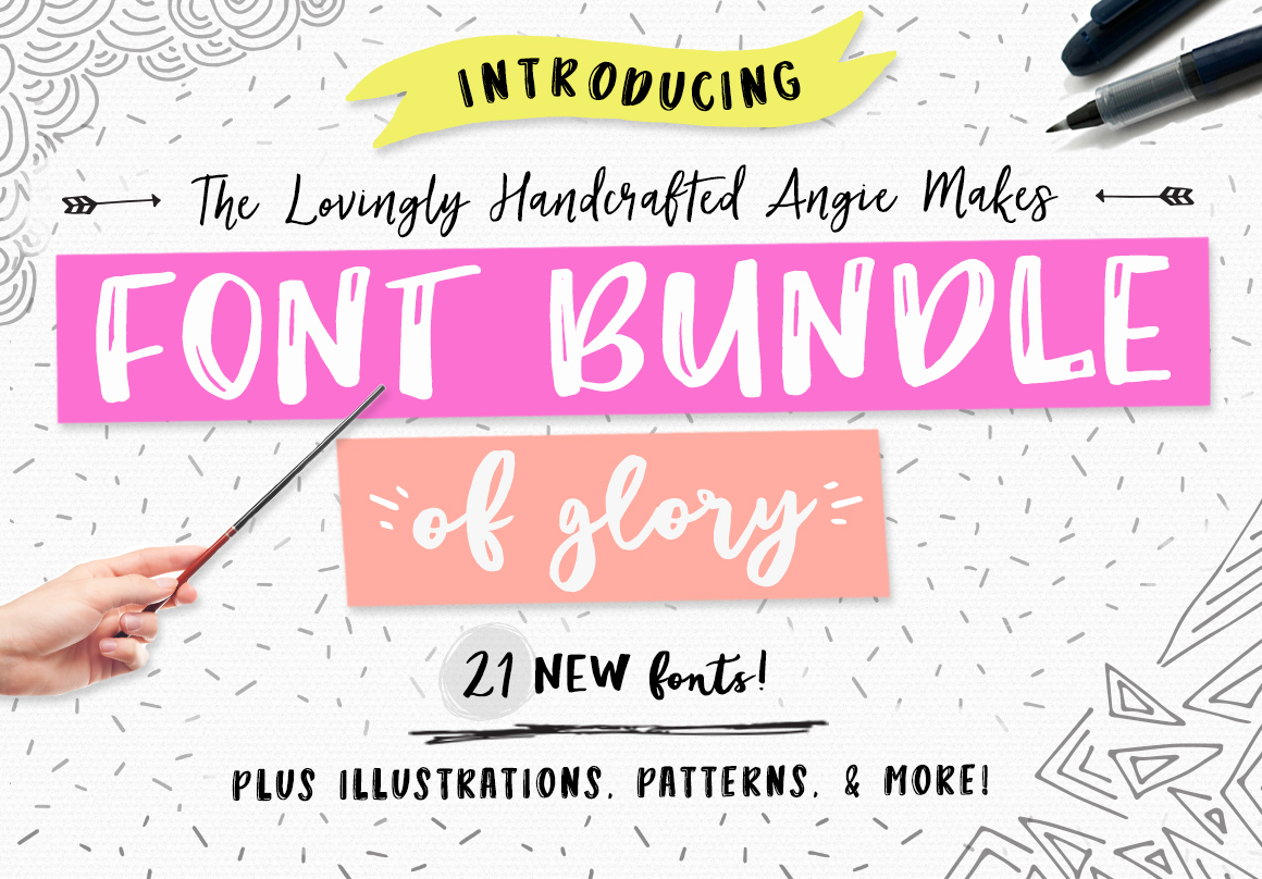 Angie Makes Font Bundle of Glory ~ Fonts on Creative Market