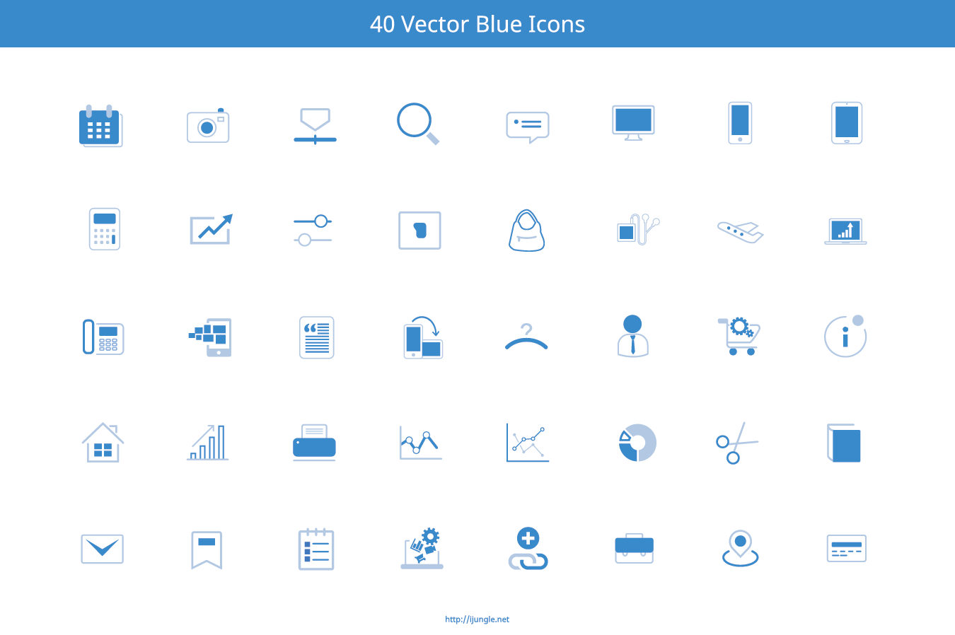 Blue Marketing Icons ~ Icons on Creative Market