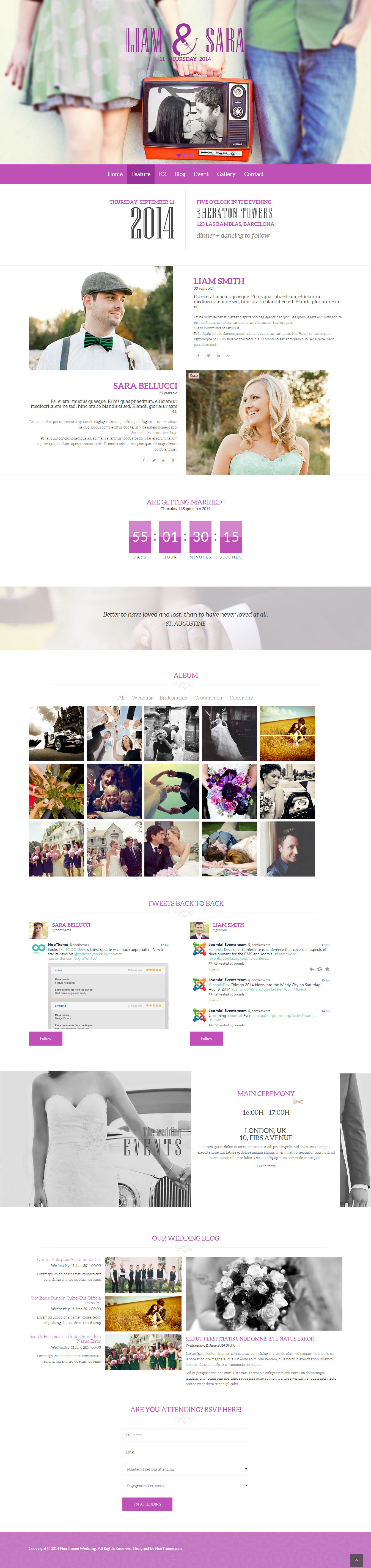 Tasteful Joomla Wedding Template ~ Joomla Themes on Creative Market