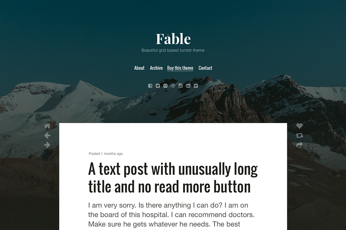 Fable tumblr theme ~ Tumblr Themes on Creative Market