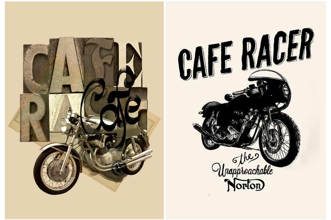 6 vintage motorcycle posters ~ Graphics on Creative Market