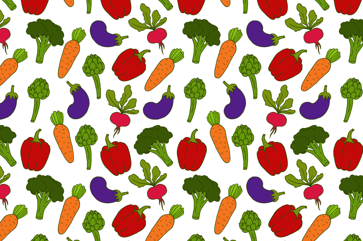 Vector vegetables and patterns ~ Graphics on Creative Market