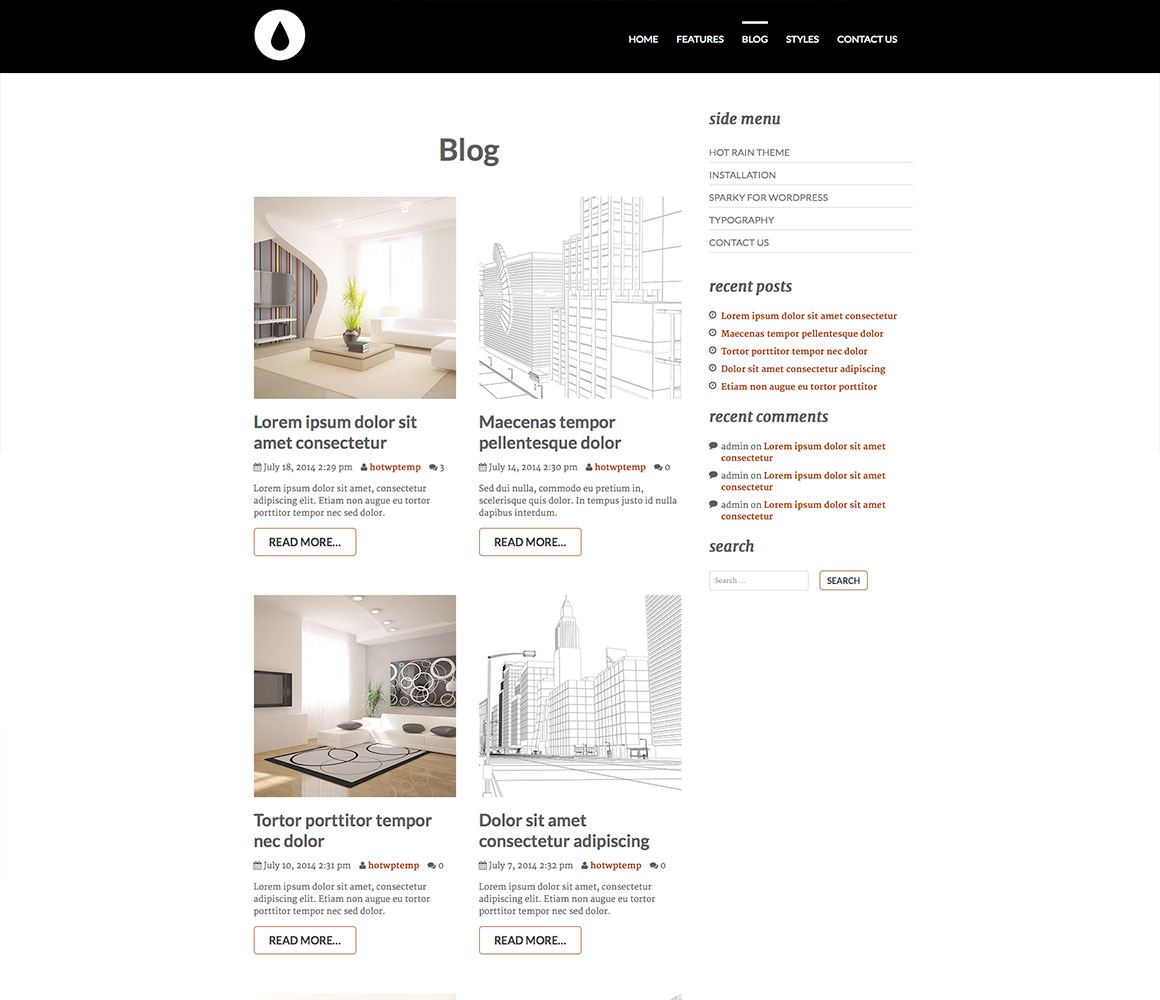 Hot Rain ~ WordPress Portfolio Themes on Creative Market