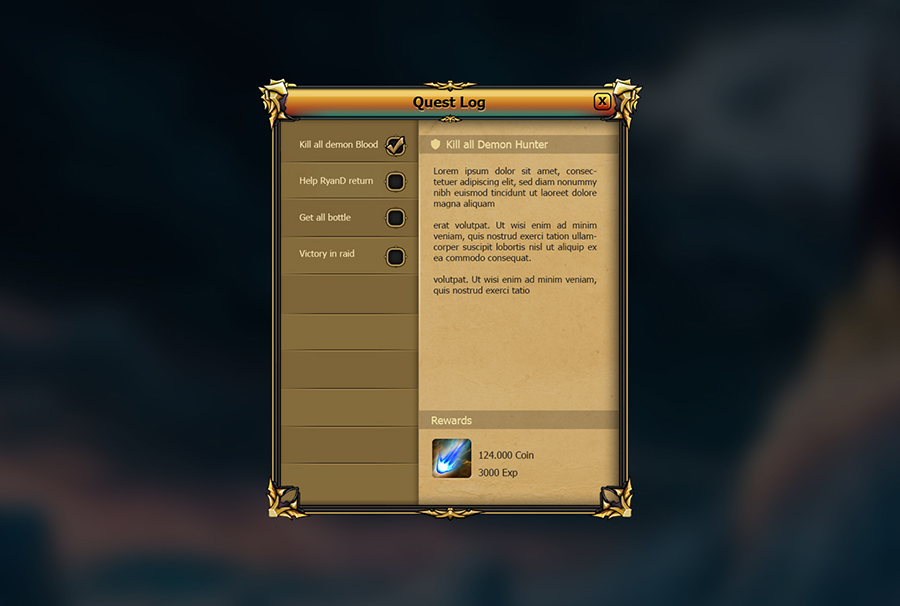 Fantasy game RPG Gui Pack ~ Web Elements on Creative Market