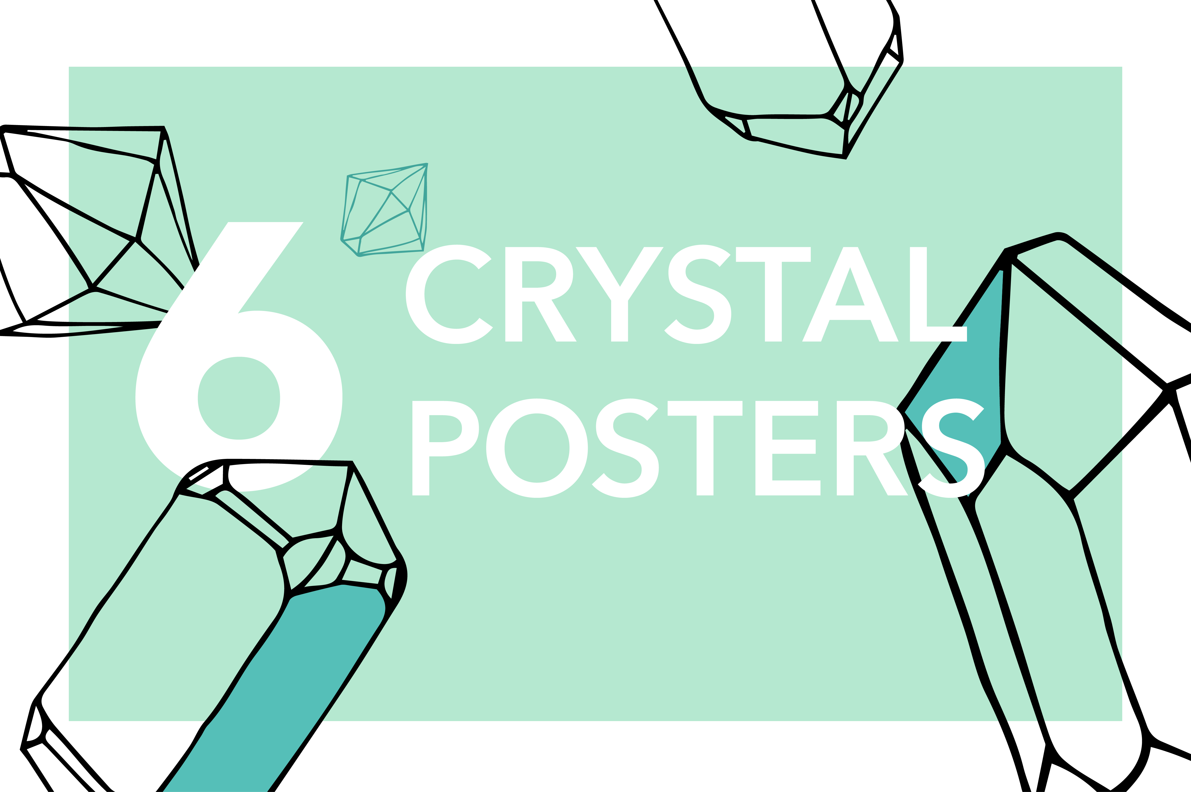 6 Crystal Posters ~ Objects on Creative Market