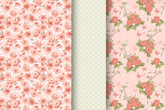 Romantic floral papers. ~ Patterns on Creative Market