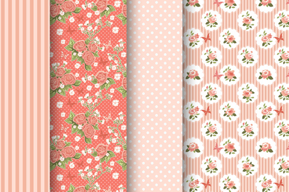 Romantic floral papers. ~ Patterns on Creative Market