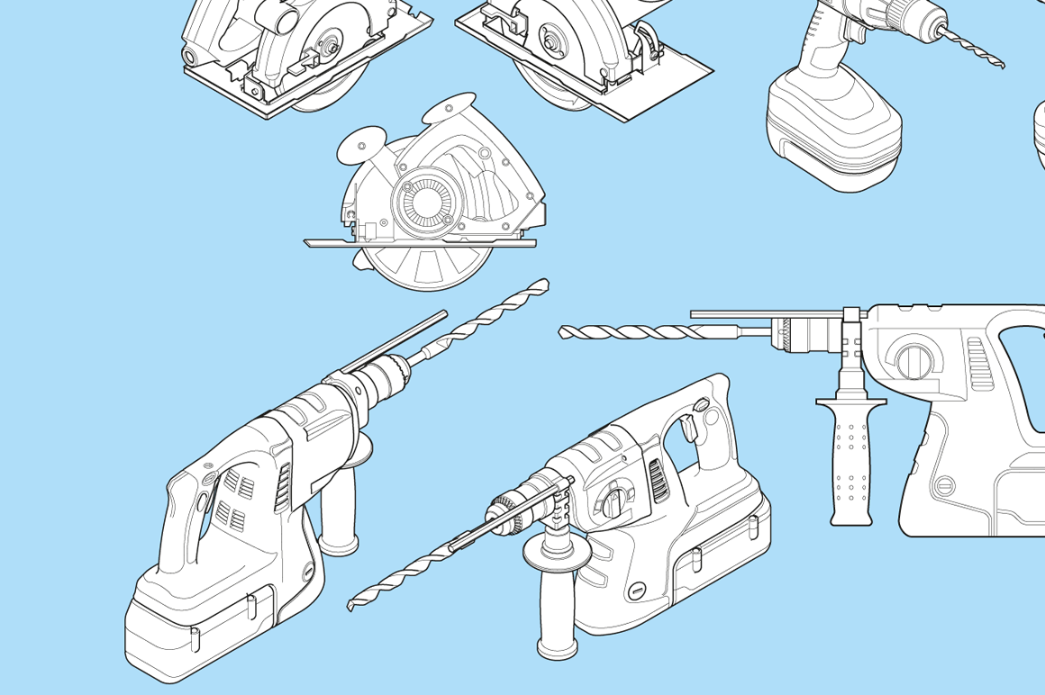 Handheld Power Tools ~ Illustrations on Creative Market