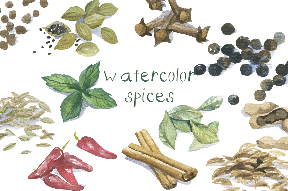 Watercolor Spices Clip Art ~ Graphics on Creative Market