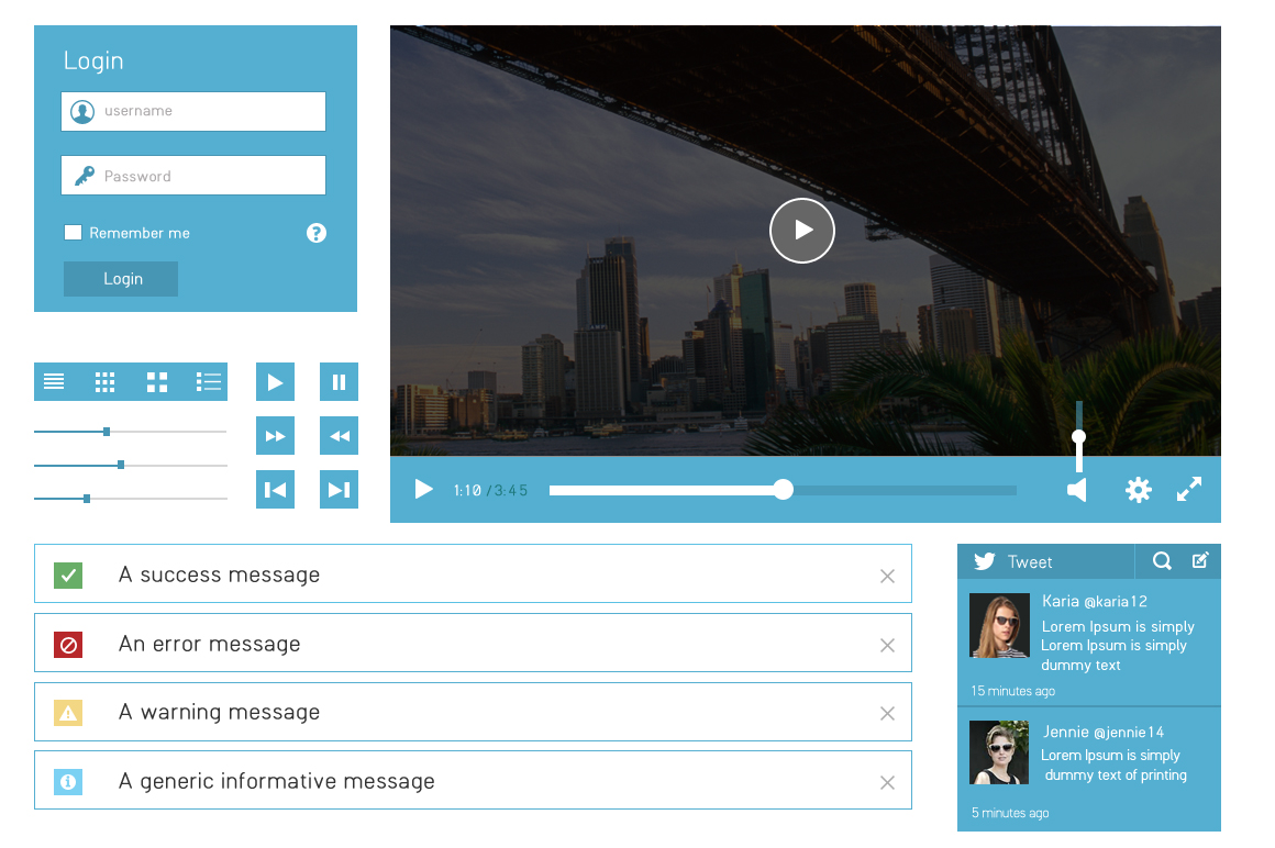 UI Kit - Flat ~ Web Elements on Creative Market